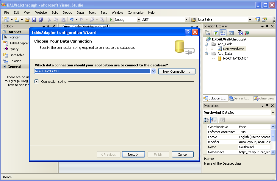 Scottgus Blog Building A Dal Using Strongly Typed Tableadapters And Datatables In Vs 2005 And